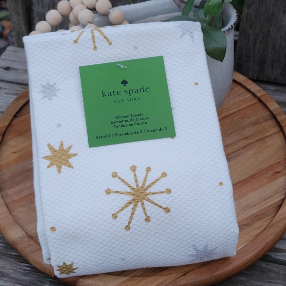 kate spade | Kitchen | Nwt Kate Spade Set Of 2 Dish Towels Multi Shaped ...